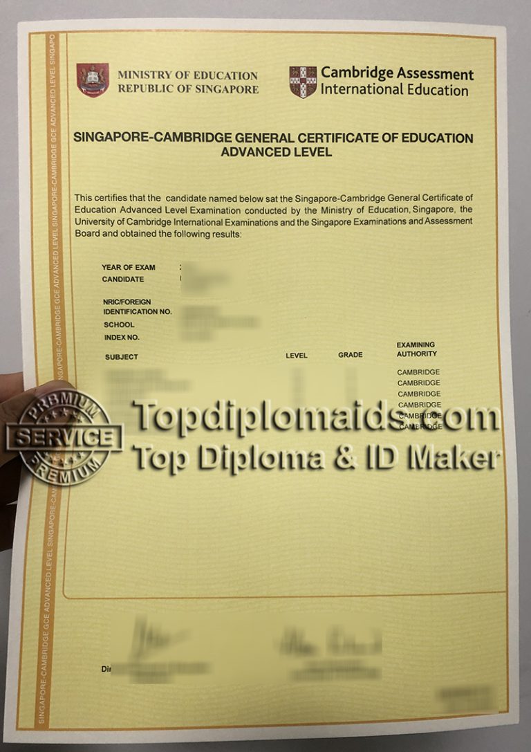 Can I get a realistic Singapore-Cambridge GCE Advanced Level certificate?